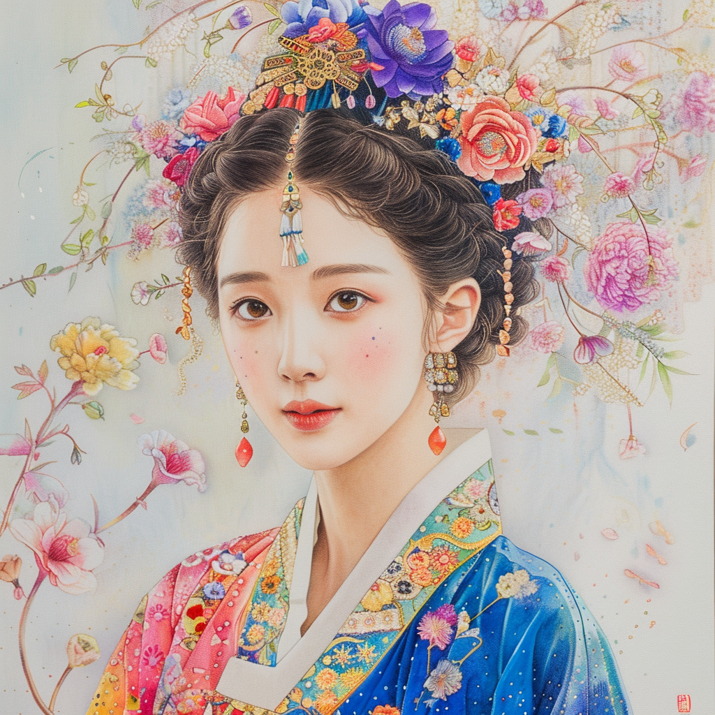 Blooming Elegance: The Flower Crowned Lady – Leah Arts